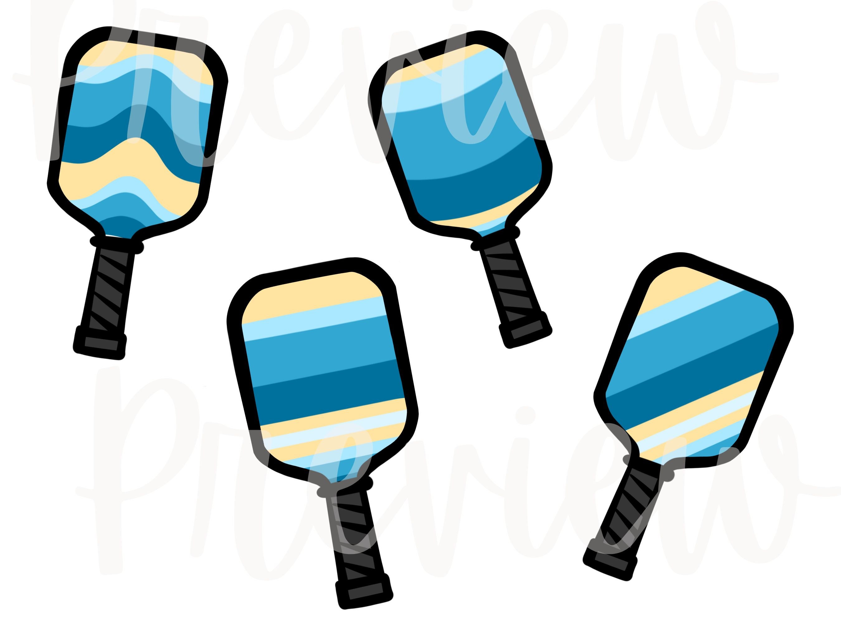 Paddles for Pickleball Clip Art PNG Files in Rainbow Colors and SVG ...