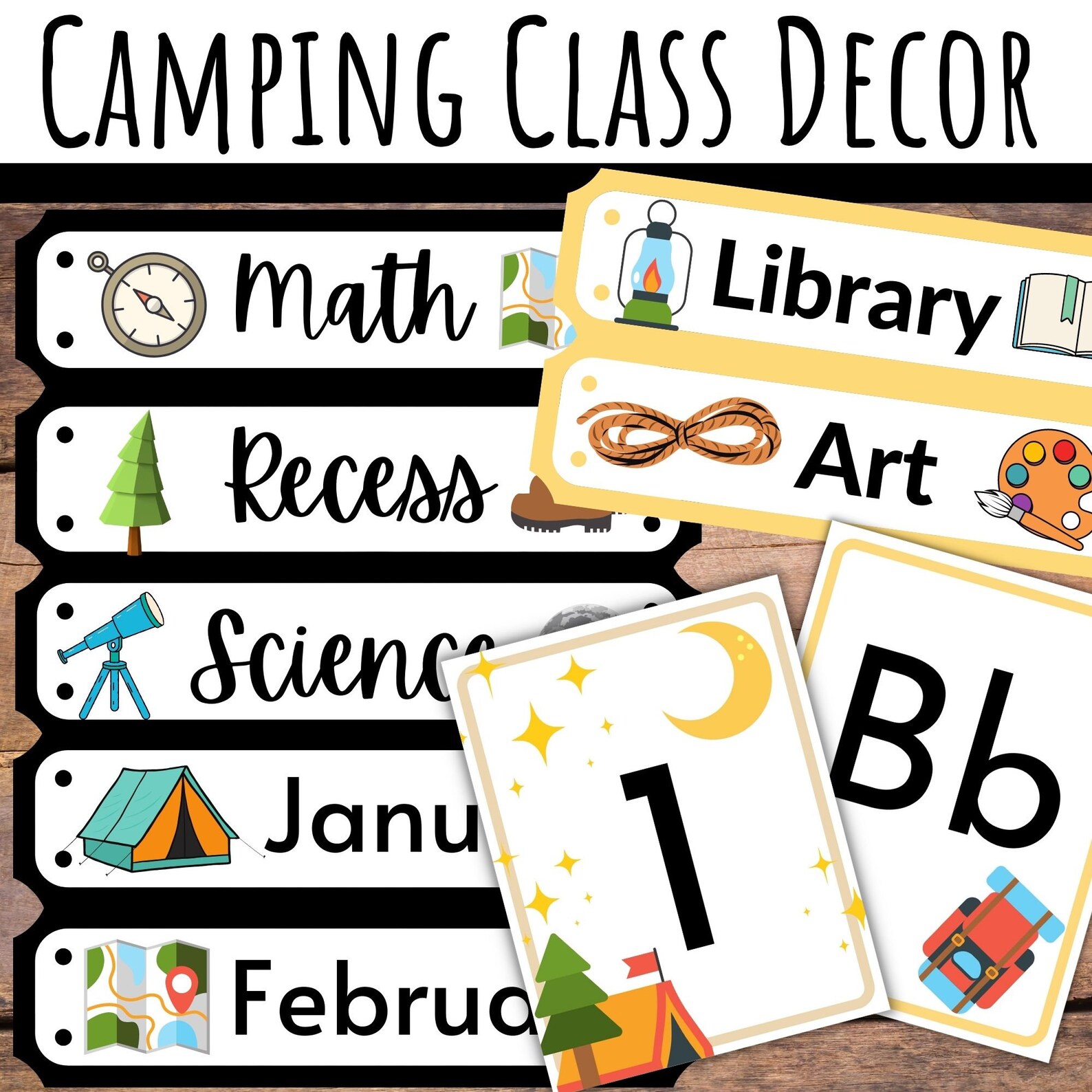 Camping Classroom Decor With Camp Number Posters and Camping - Etsy