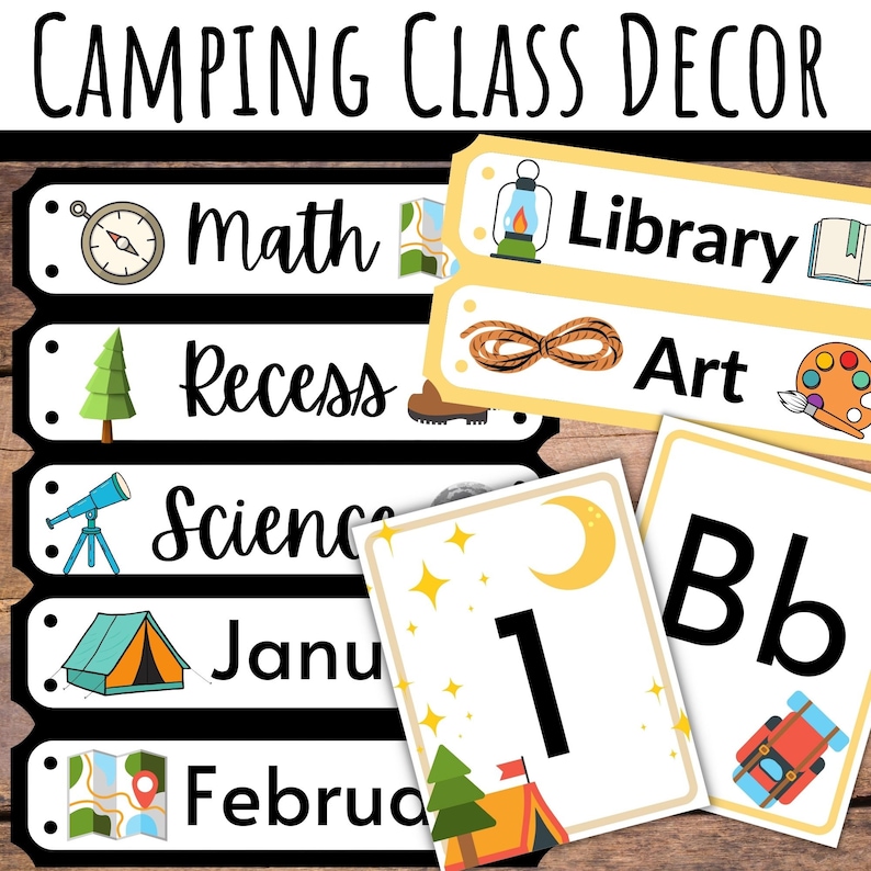 Camping Classroom Decor With Camp Number Posters and Camping Alphabet ...