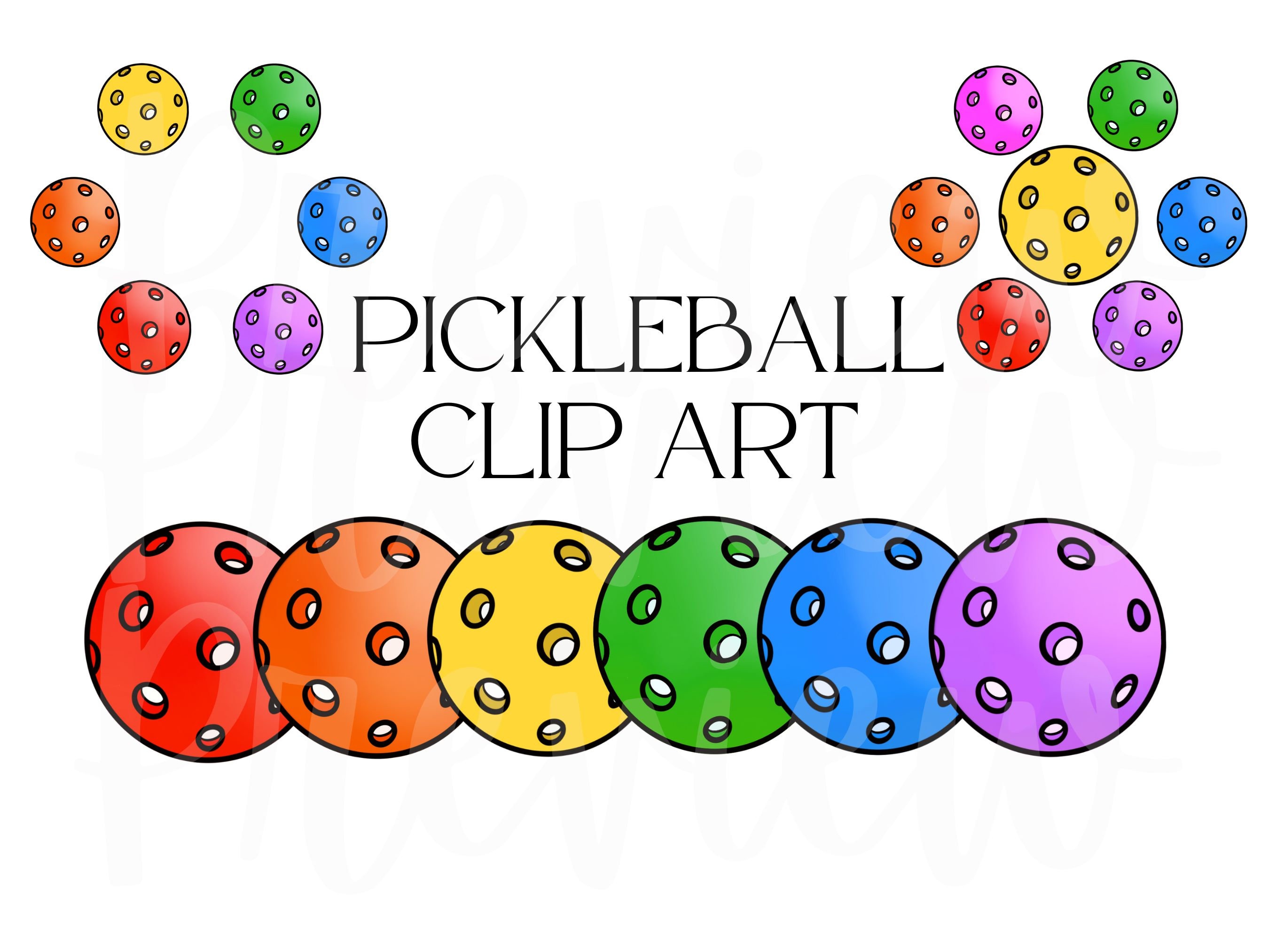 Pickleball Balls Clip Art PNG and SVG Files for Commercial Use in a ...