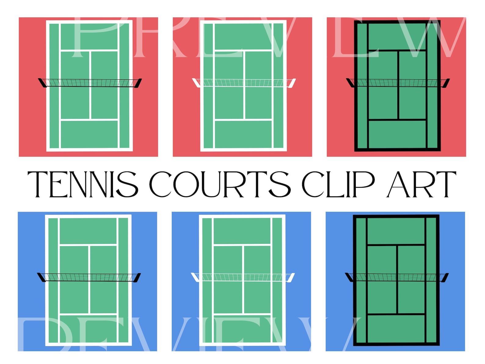 Tennis Courts Clip Art PNG Files for Commercial Use Sport Court Clipart ...