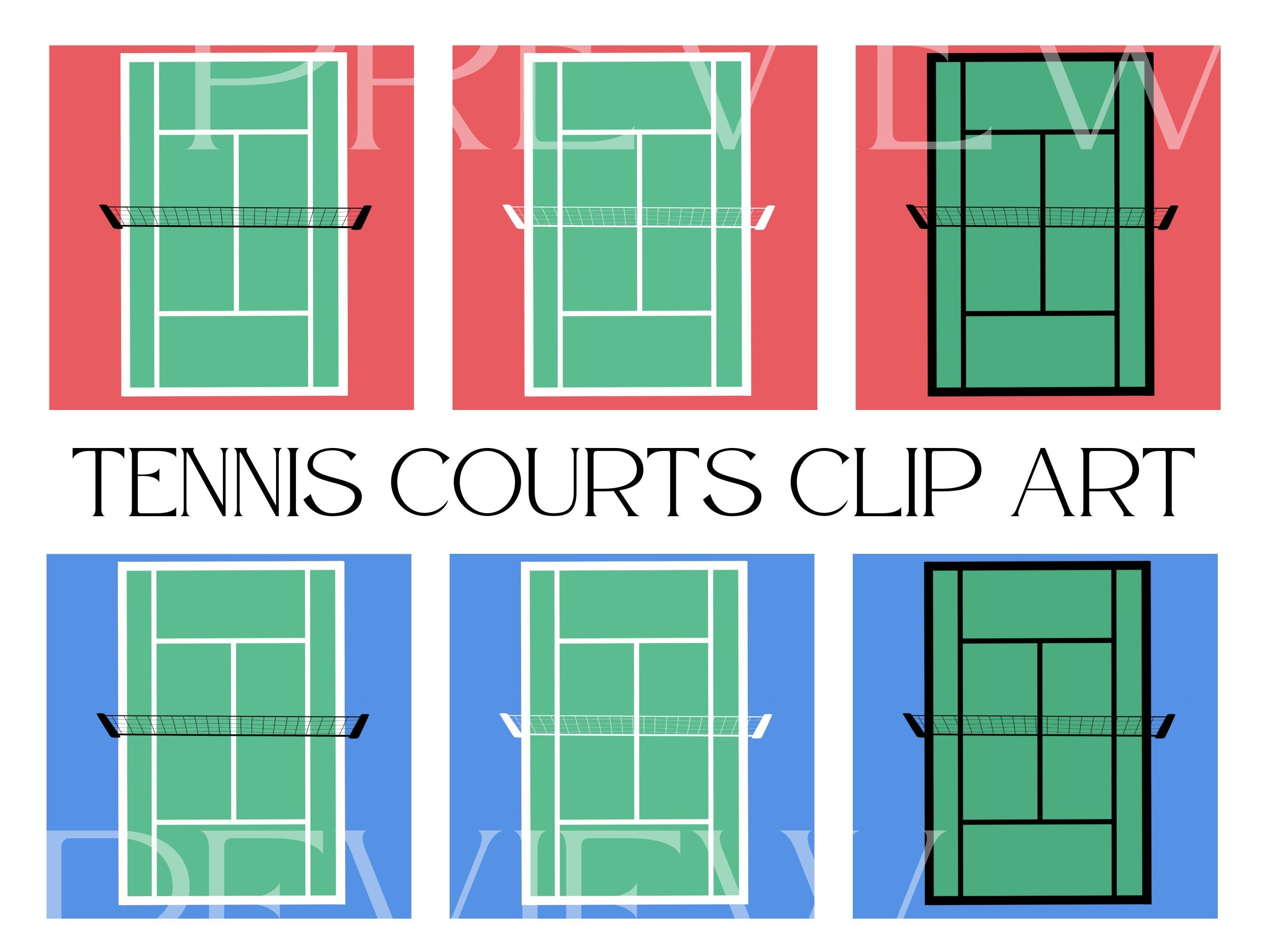 Green or Blue Tennis Court Clipart Files for Commercial Use Sport ...