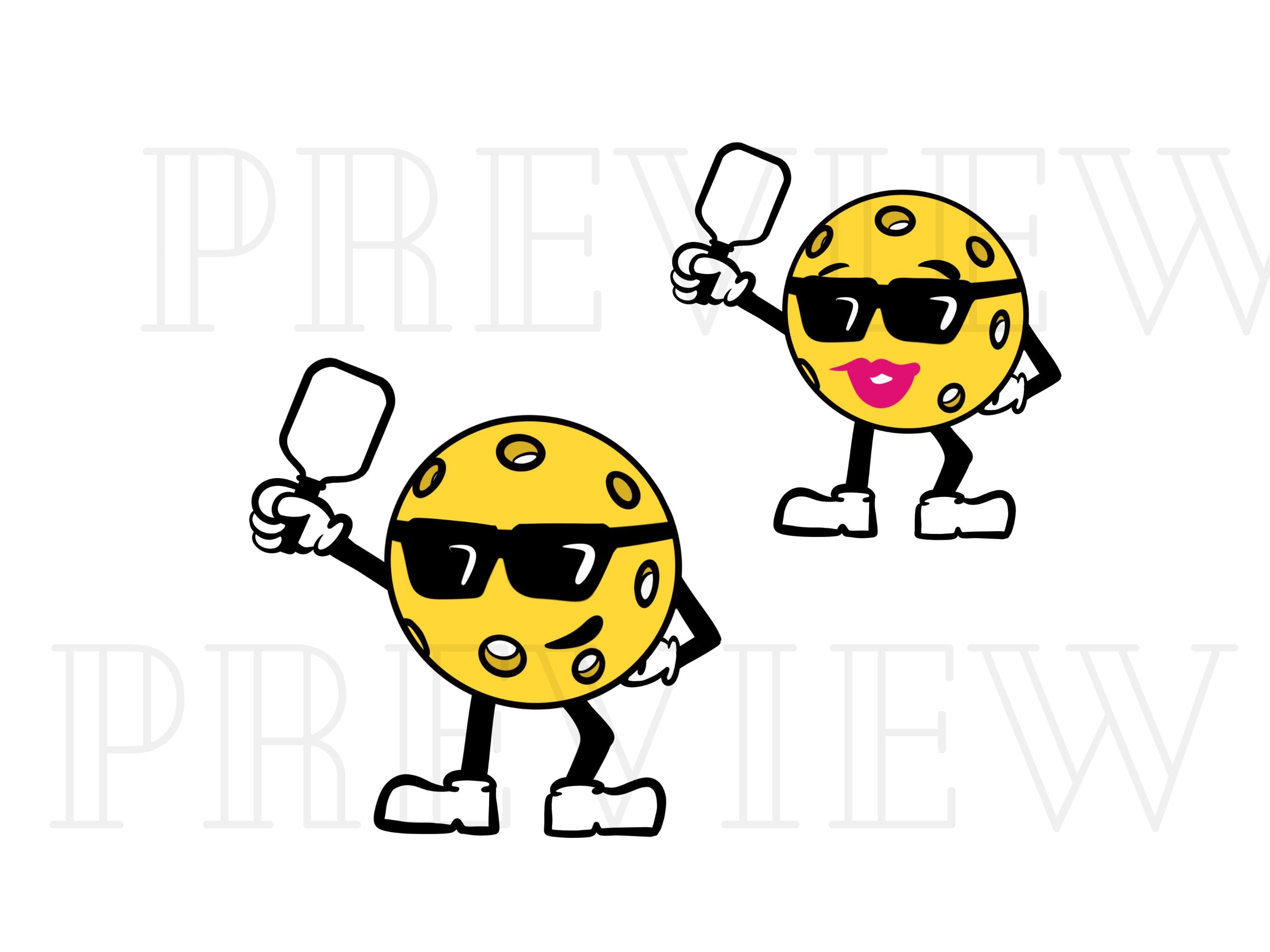 Pickleball Clip Art Bundle for Commercial Use PNG Files With Funny ...