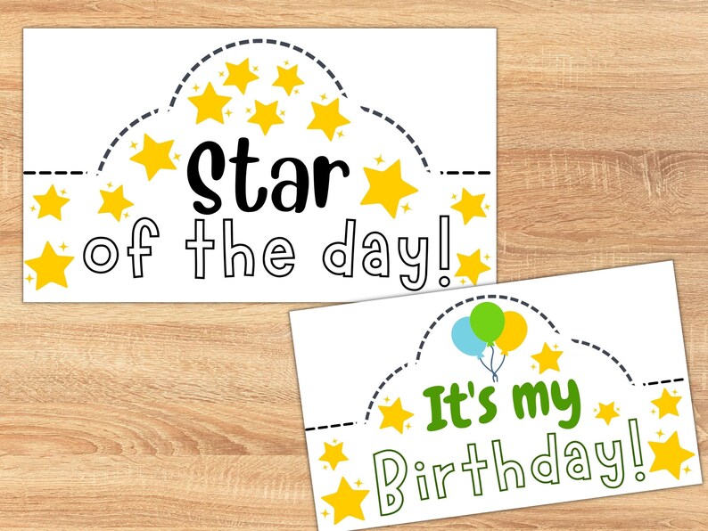 Last Day of School Crowns Star of the Day It's My Birthday Hat and ...