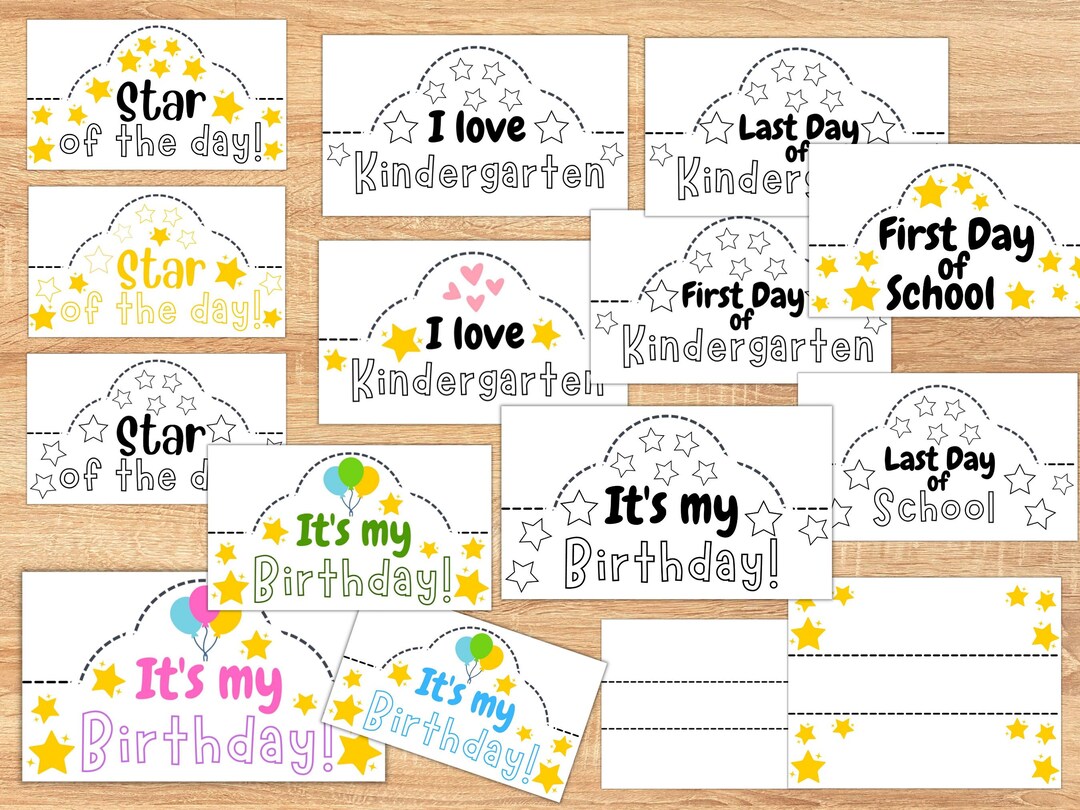 School Crowns Star of the Day It's My Birthday First Day of School Hat ...