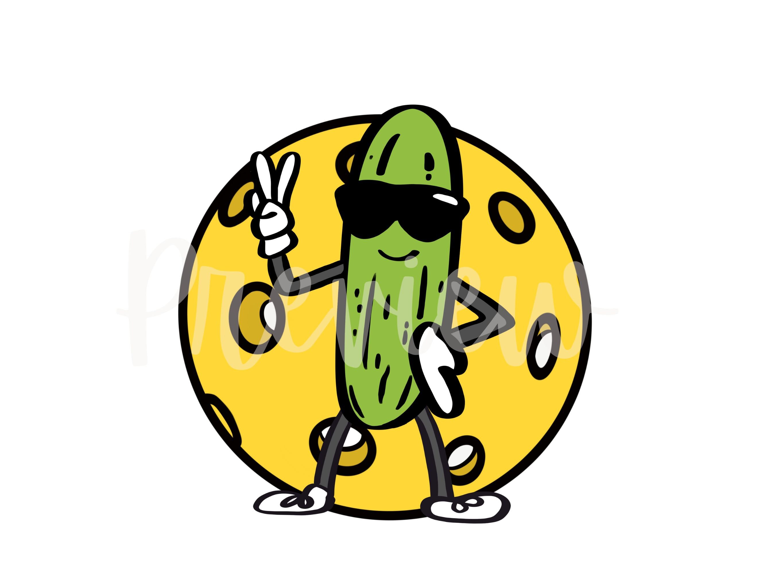 Pickle Art With a Peace Sign, Pickleball Paddle and Santa Hat for Fun ...