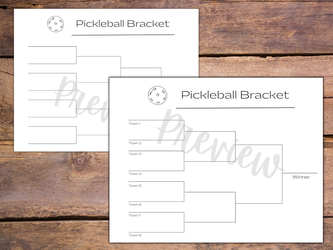Pickleball Scorecard and Bracket Bundle With Tournament or Game Awards ...