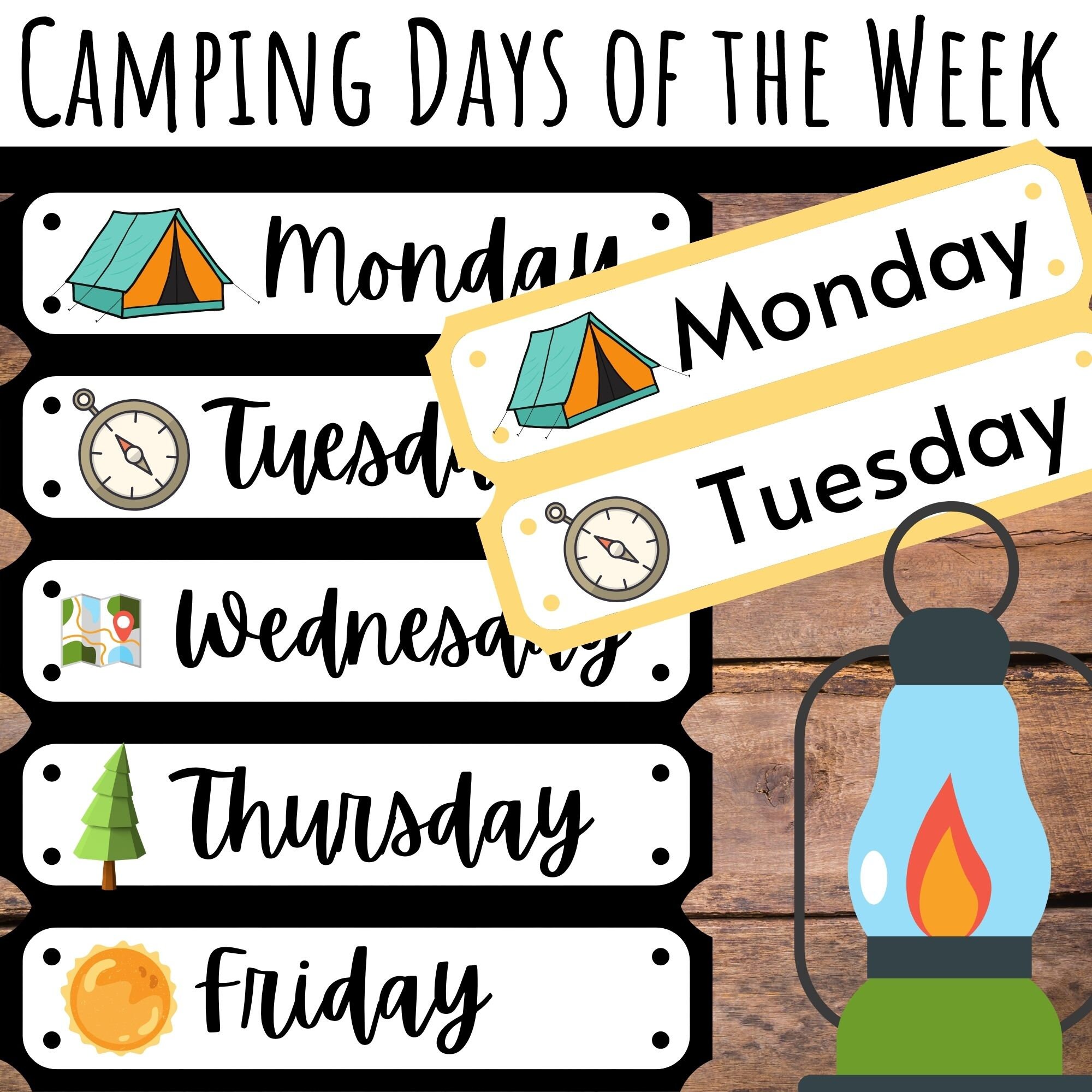 Camping Classroom Decor With Months of the Year Days of the Week and ...