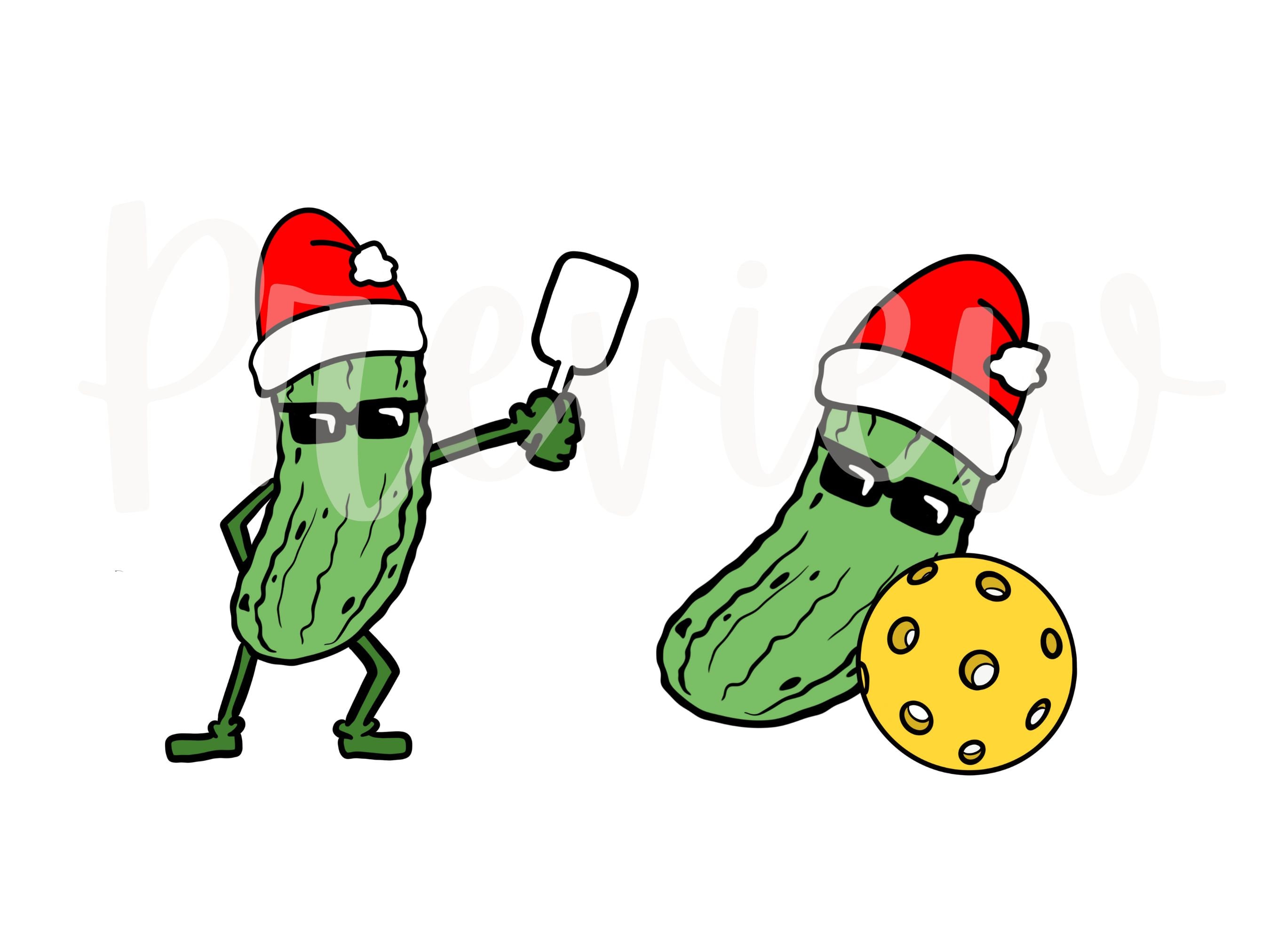 Christmas Pickleball Clip Art for Holiday Designs With Pickle Player in ...