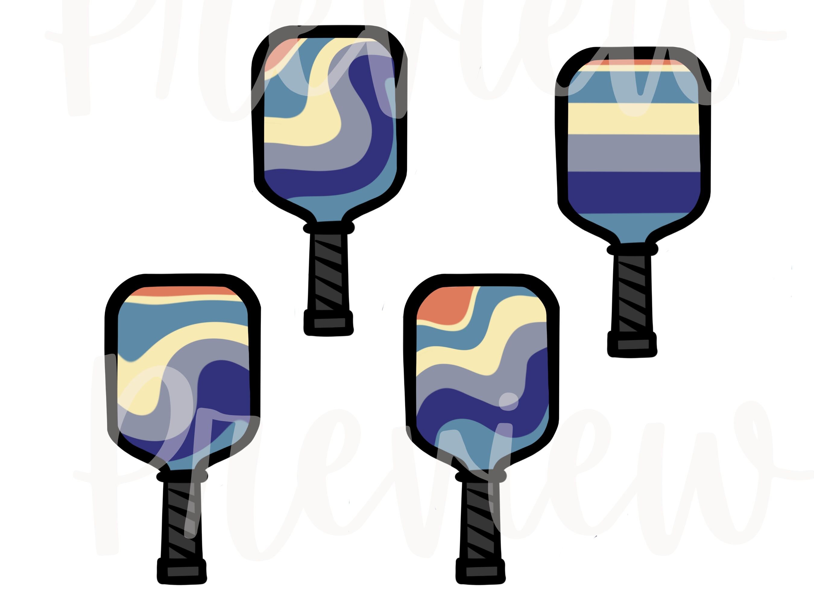 Paddles for Pickleball Clip Art PNG Files in Rainbow Colors and SVG ...