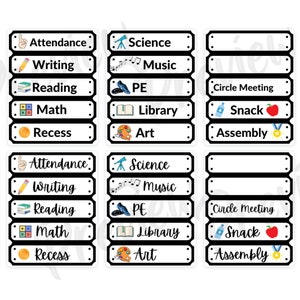 Classroom Schedule Cards Template Editable on Canva Daily Schedule With ...