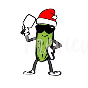 Pickle Art With a Peace Sign, Pickleball Paddle and Santa Hat for Fun ...