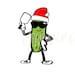 Pickle Art With a Peace Sign, Pickleball Paddle and Santa Hat for Fun ...