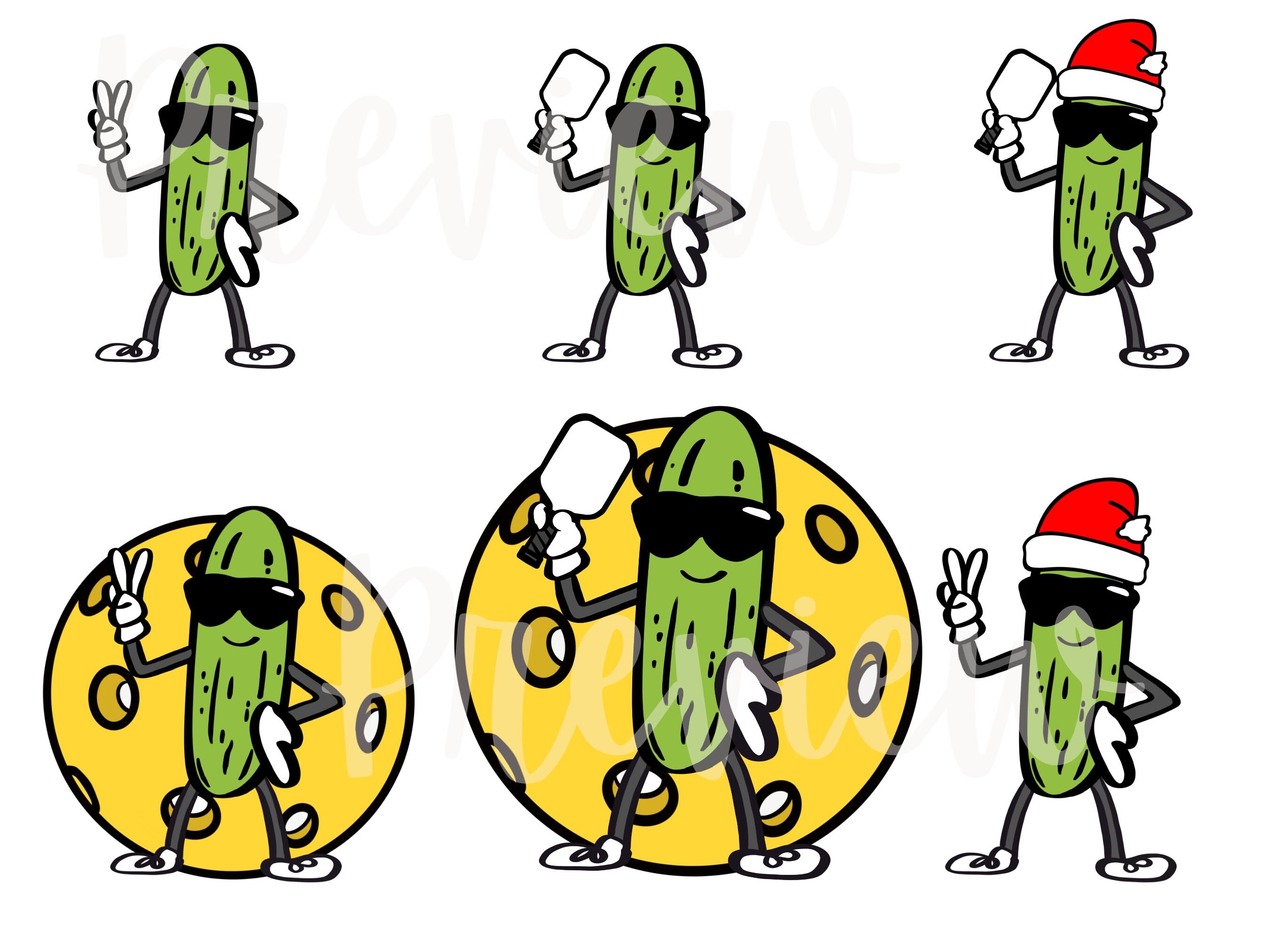 Pickle Art With a Peace Sign, Pickleball Paddle and Santa Hat for Fun ...