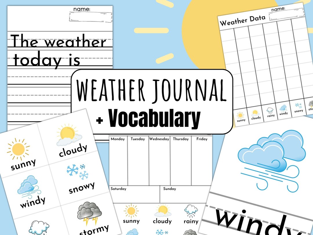 Kids Weather Journal With Weekly Data Chart and Write the Room ...