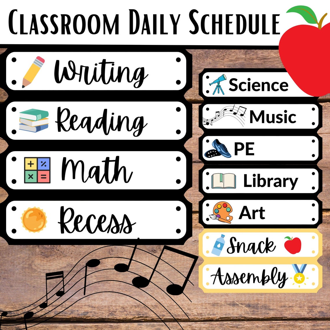 Editable Classroom Schedule Cards Template With Daily Schedule - Etsy ...