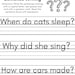 Printable Handwriting Worksheets With Question Sentences and Who, What ...