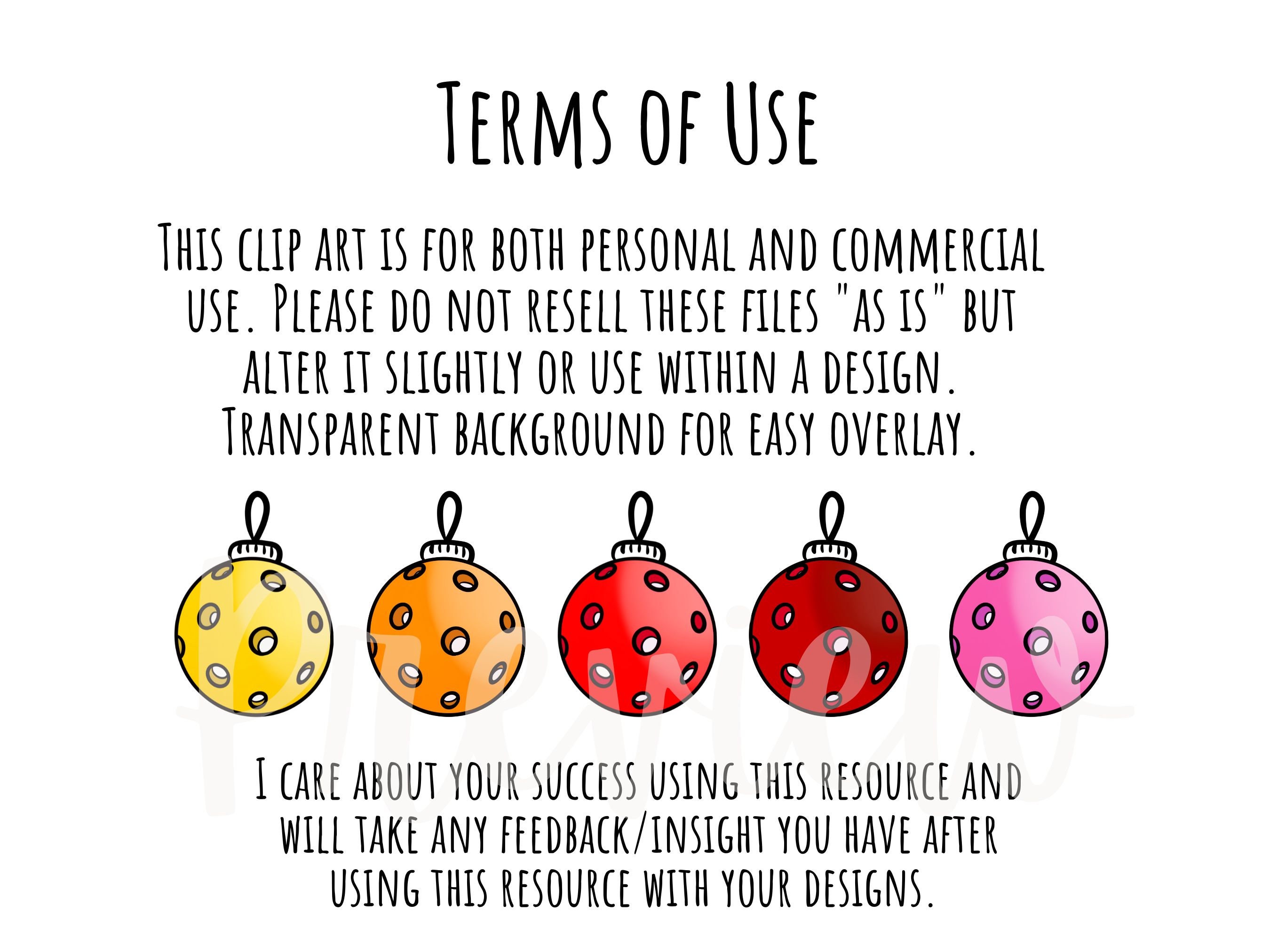 Pickleball Ball Ornament Clip Art for Commercial Use PNG Files Pickle ...