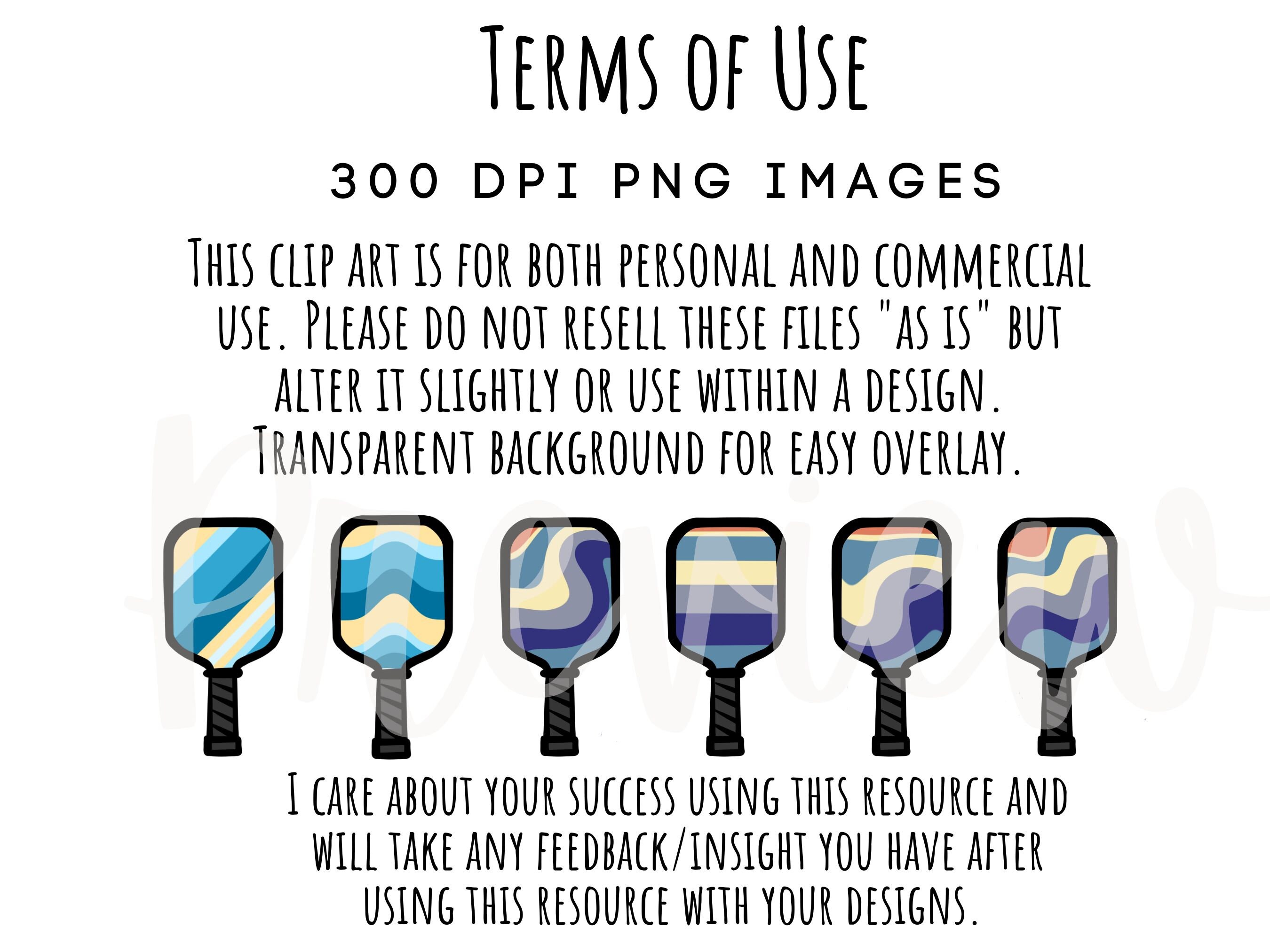 Paddles for Pickleball Clip Art PNG Files in Rainbow Colors and SVG ...