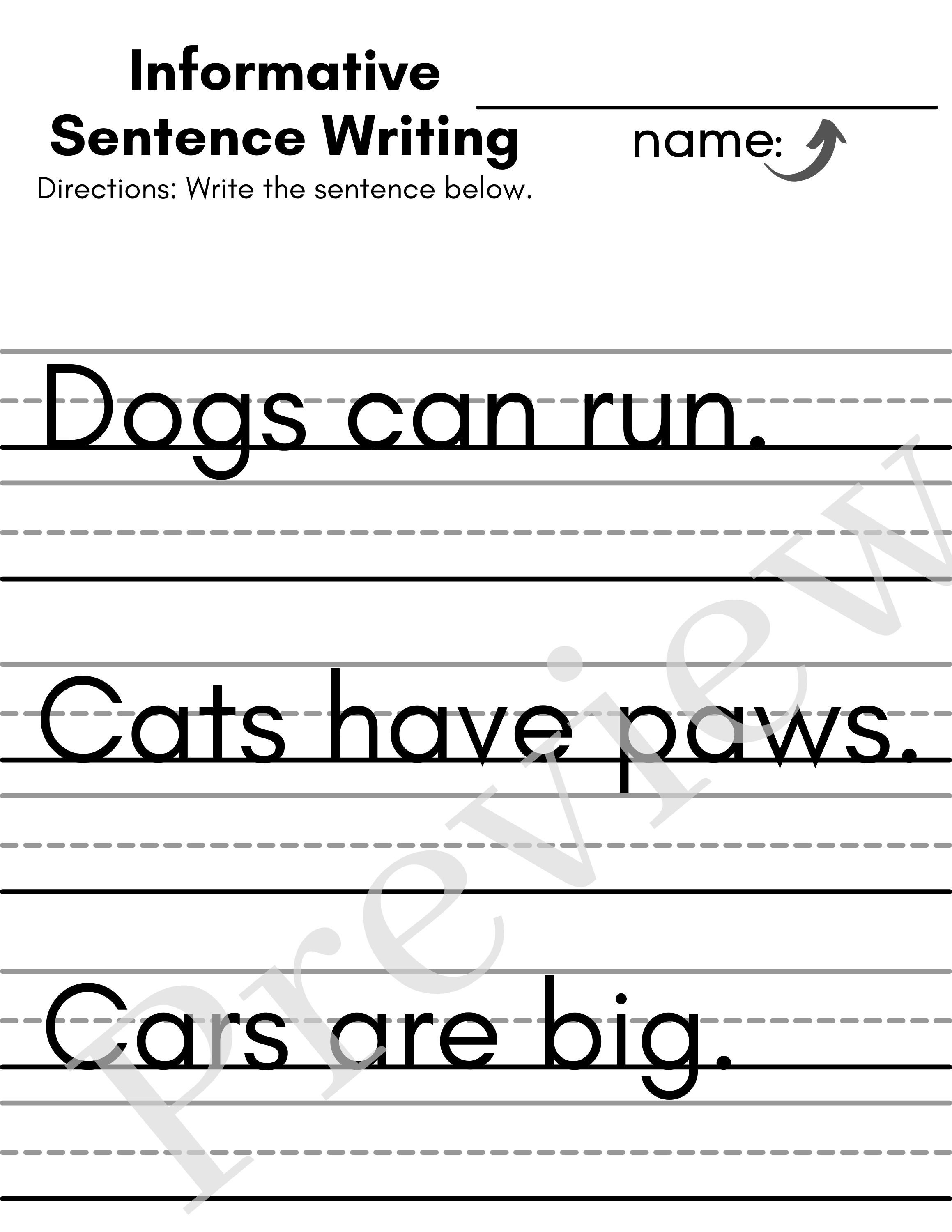 Informative Writing Kindergarten