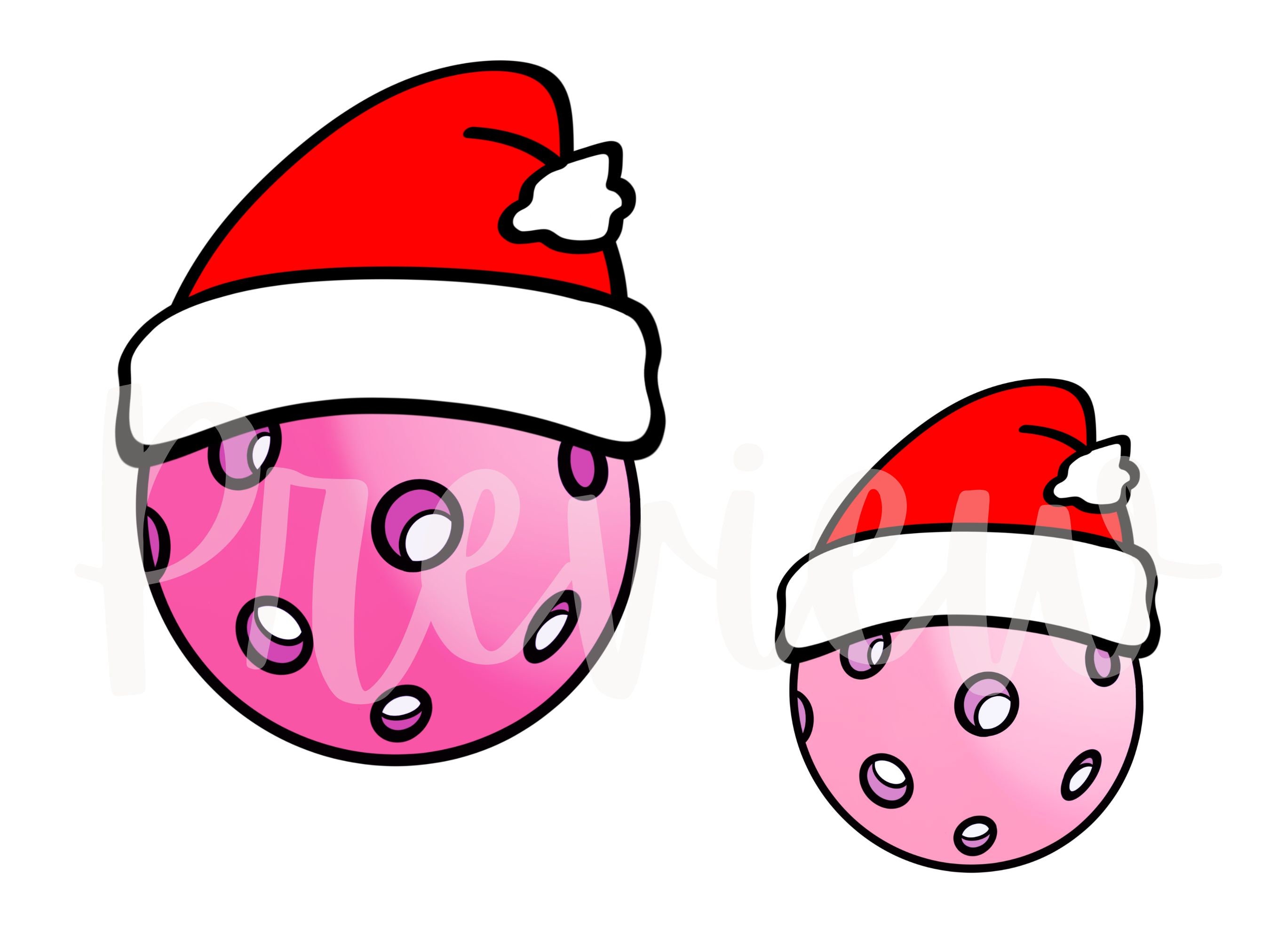 Santa Pickleball Clip Art for Commercial Use PNG Files Pickle Balls in ...