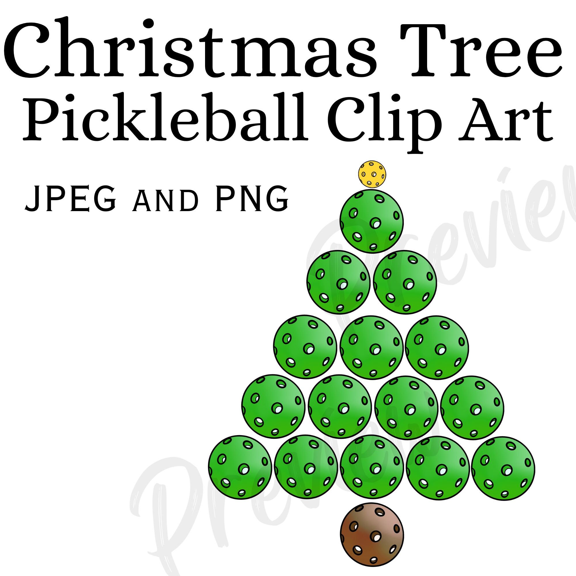 Pickleball Christmas Tree Art for Commercial Use This Holiday ...