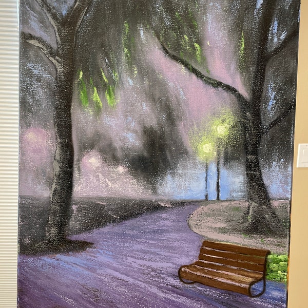 Park Bench Painting - Etsy