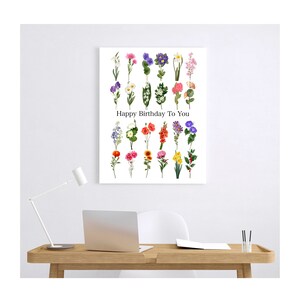 Birth Month Flower Chart | Birth Flower Poster | Floral Nursery Decor ...