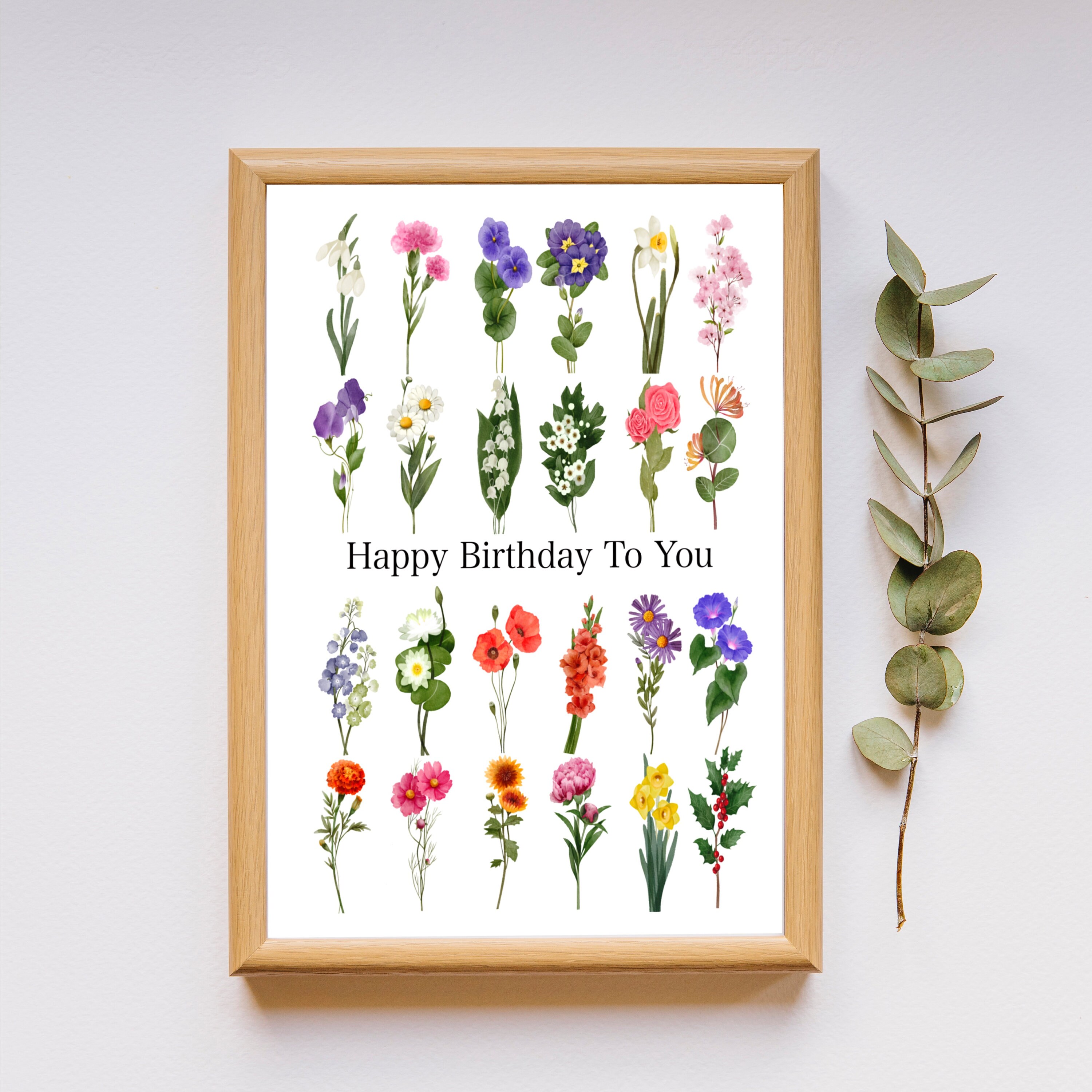 Birth Month Flower Chart | Birth Flower Poster | Floral Nursery Decor ...