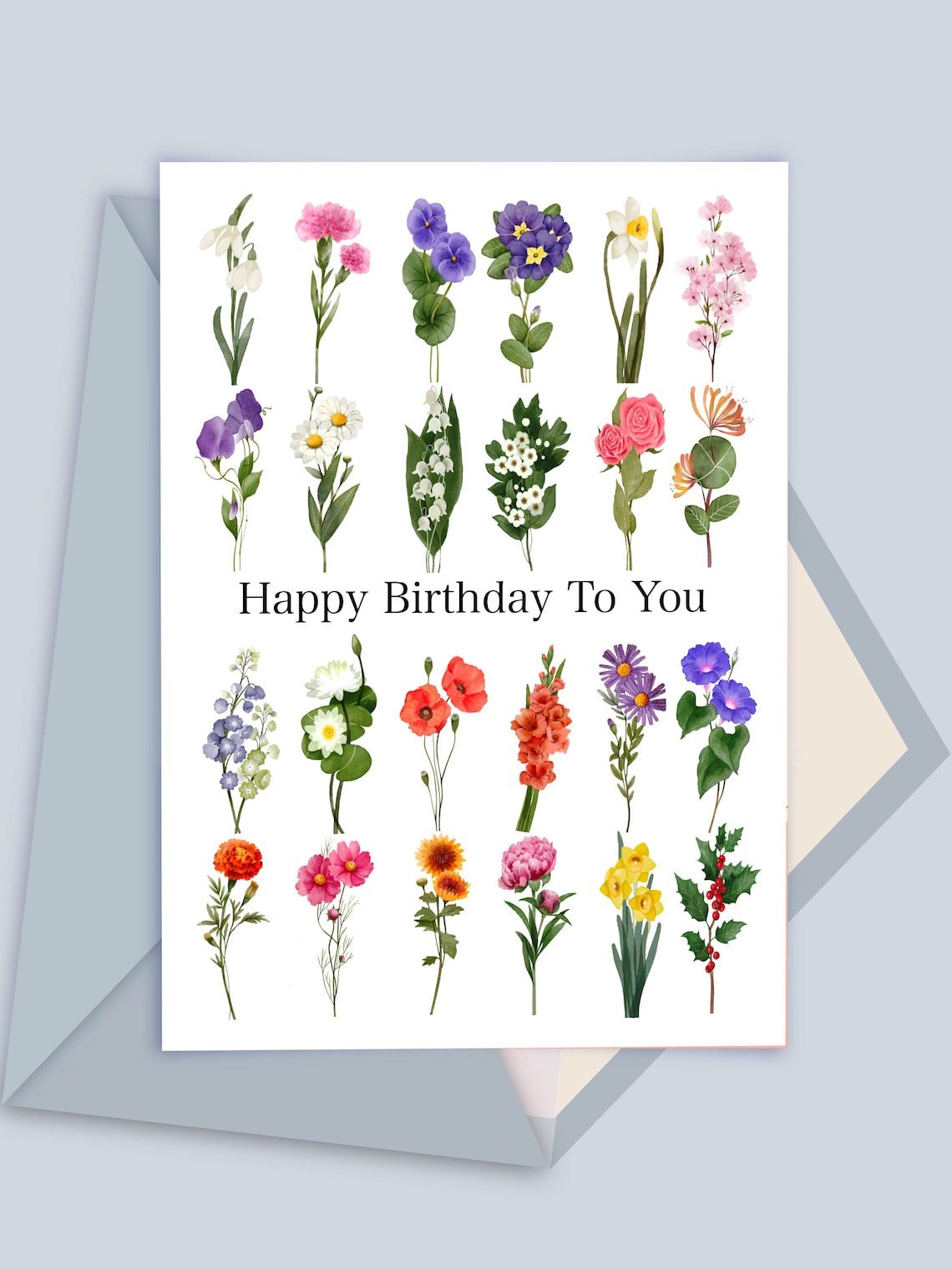 Birth Month Flower Chart Birth Flower Poster Floral Nursery Decor ...