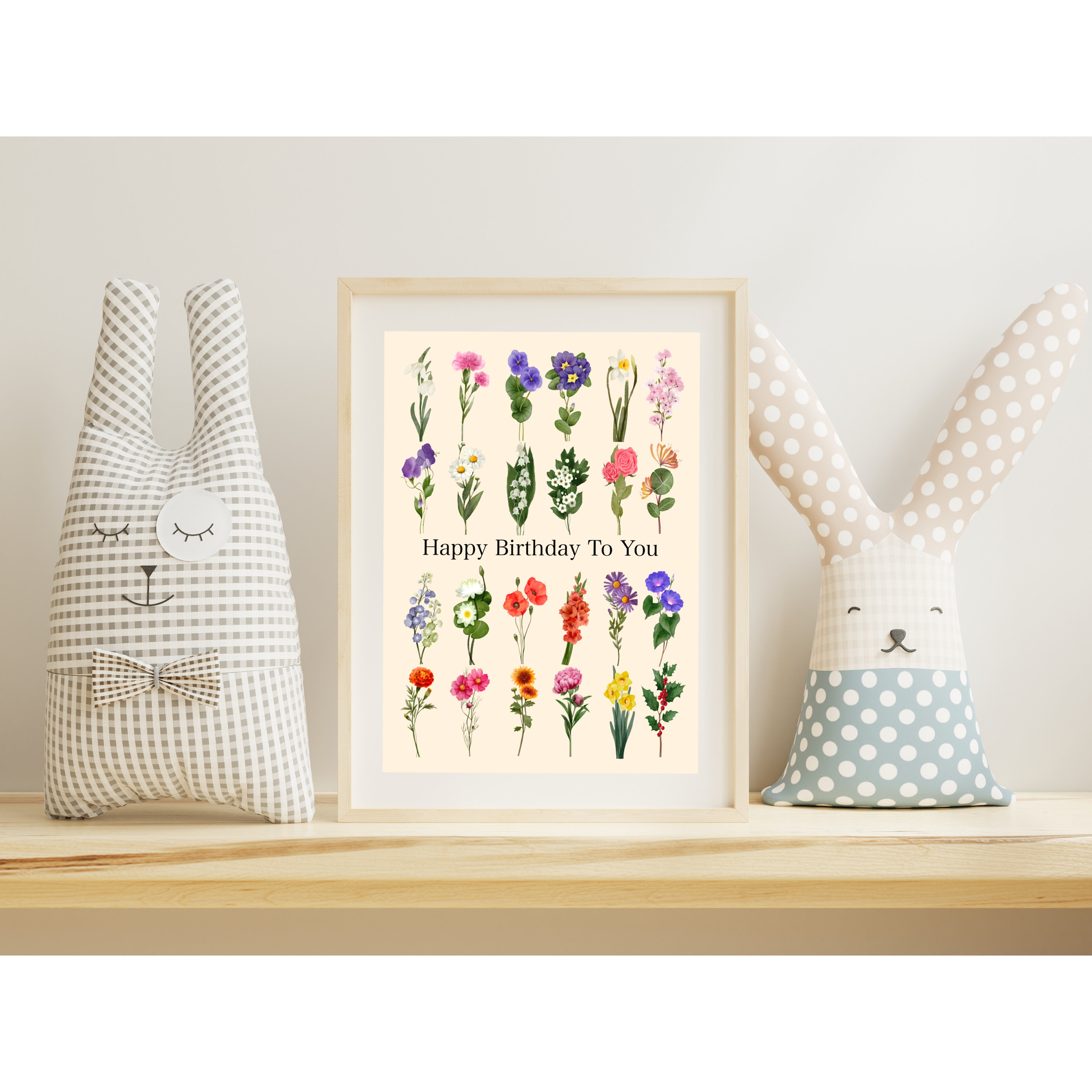 Birth Month Flower Chart | Birth Flower Poster | Floral Nursery Decor ...