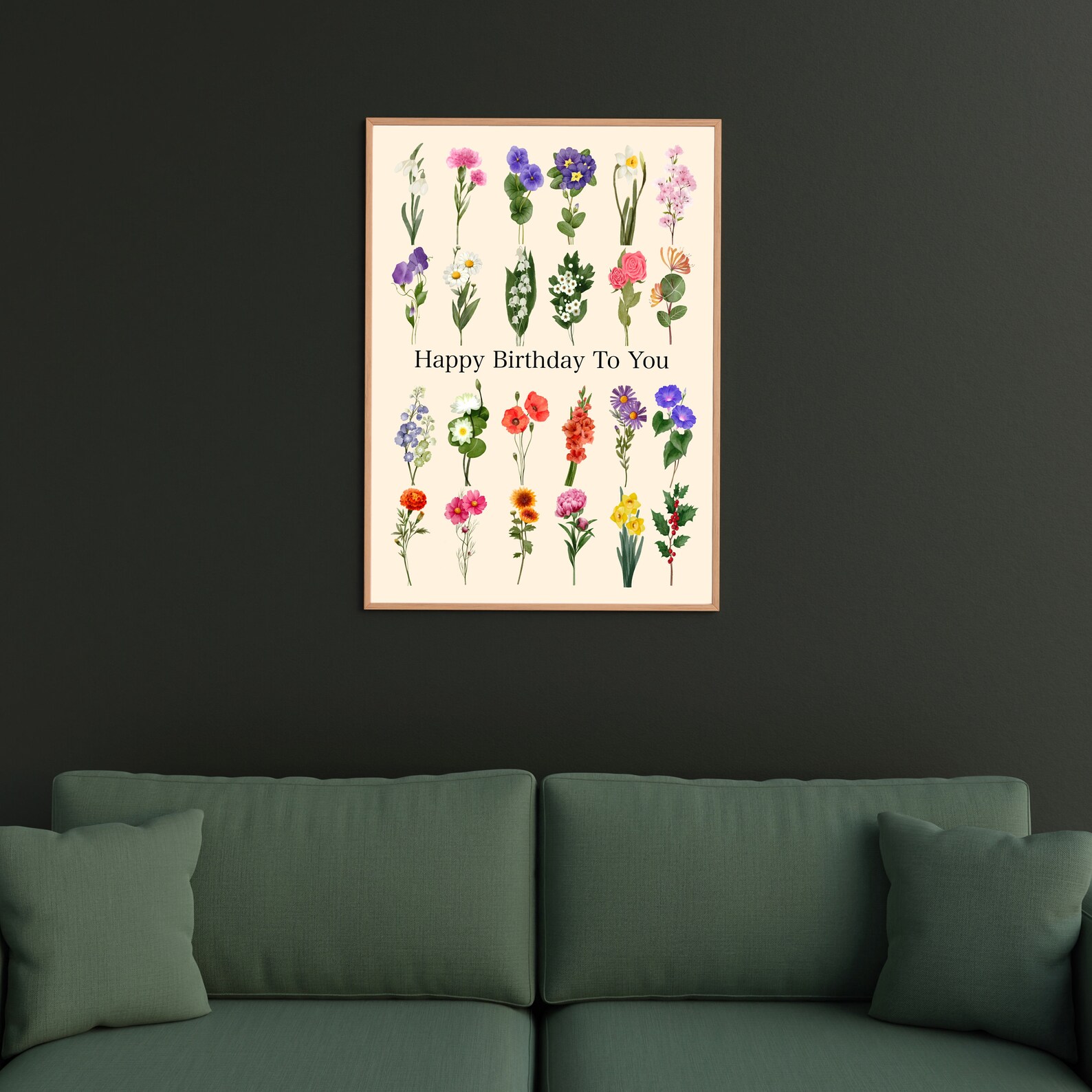 Birth Month Flower Chart | Birth Flower Poster | Floral Nursery Decor ...