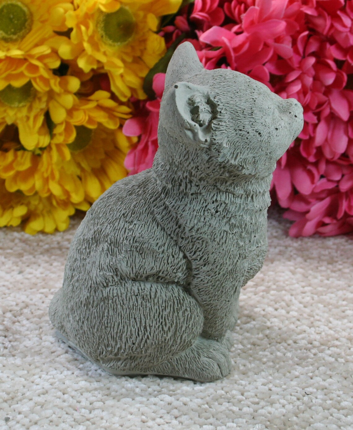 Cat Garden Statue Concrete Cement Cat Figurine Deck Patio - Etsy