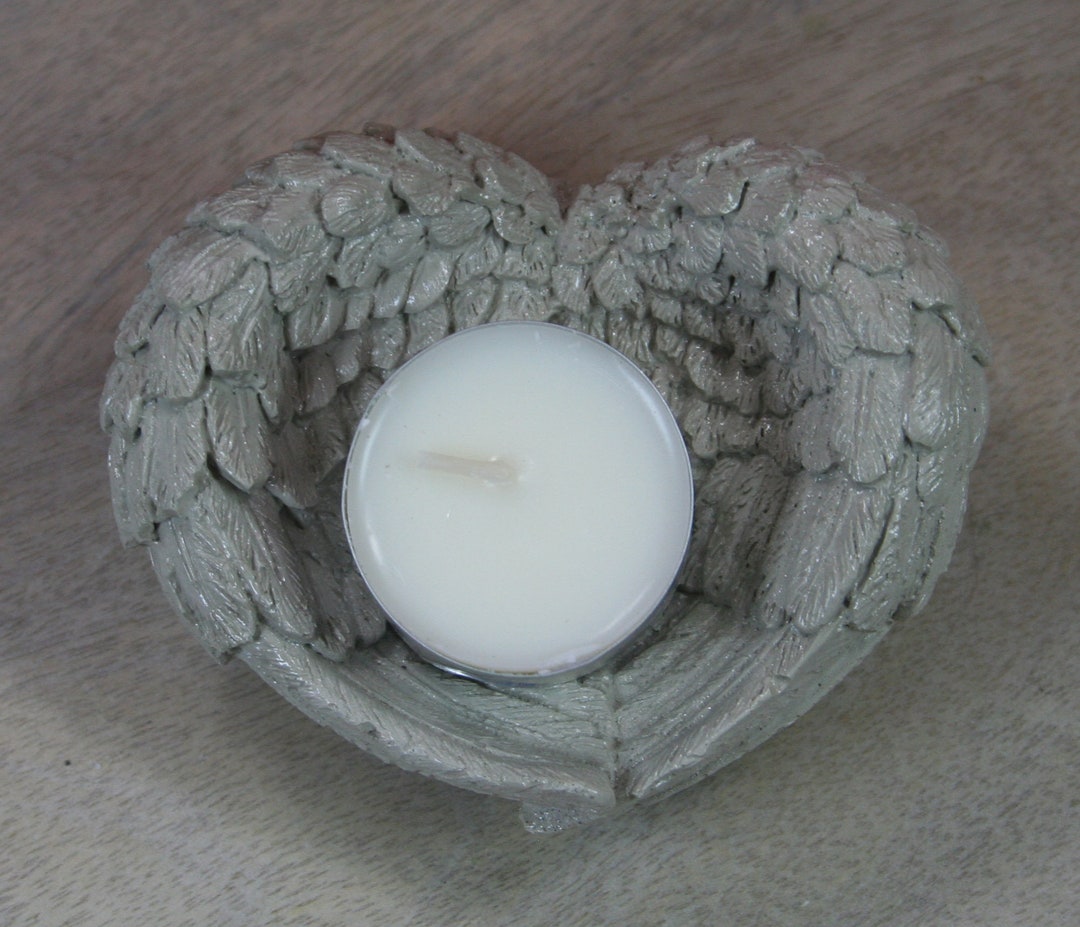 Concrete Angel Wings Tealight Holder, Jewelry, Coin, Keys Dish, Trinket ...