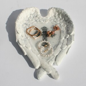 Angel Wings With Cross Trinket Tray, Wall Hanging, Food Safe Resin ...