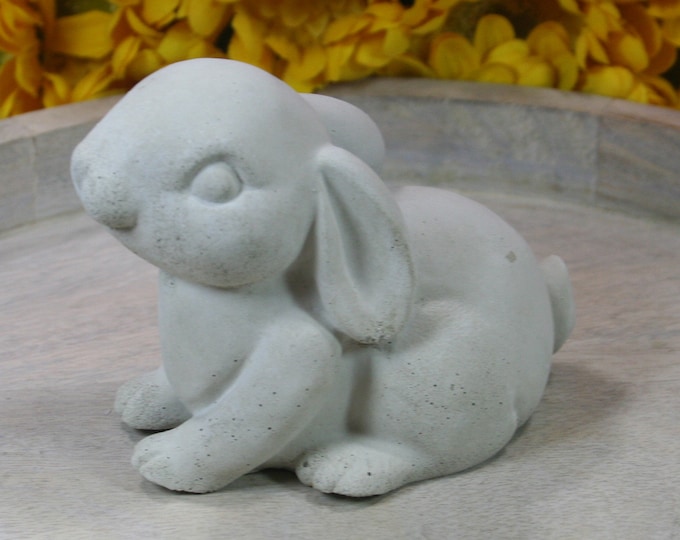 Concrete Rabbit Statue, Cement Bunny Garden Figure, Concrete Garden ...
