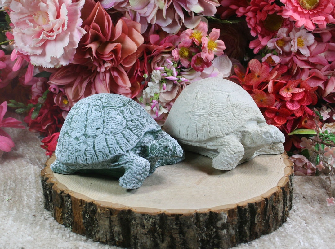 Concrete Turtle, Garden Decor, Cement Figurine, Plain or Painted - Etsy