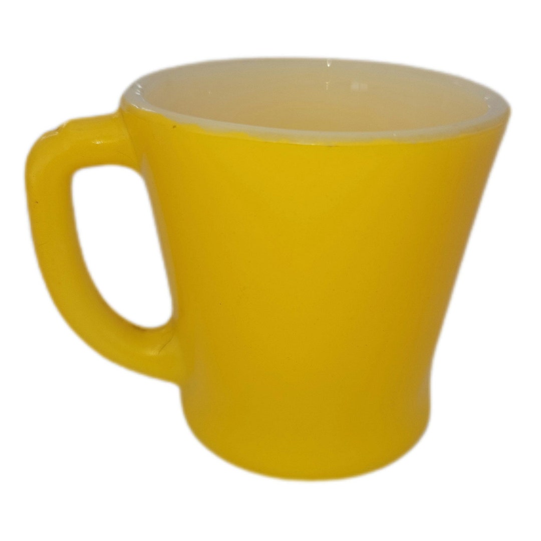 Coffee Cup Mug, D Handle Vintage Fire King Mug, RETRO YELLOW, Mid ...