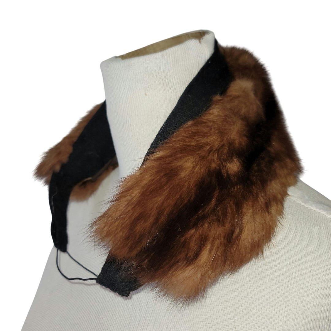 Vintage Handmade Brown Mink Fur Collar Neck Wrap With Lining 18" - Etsy