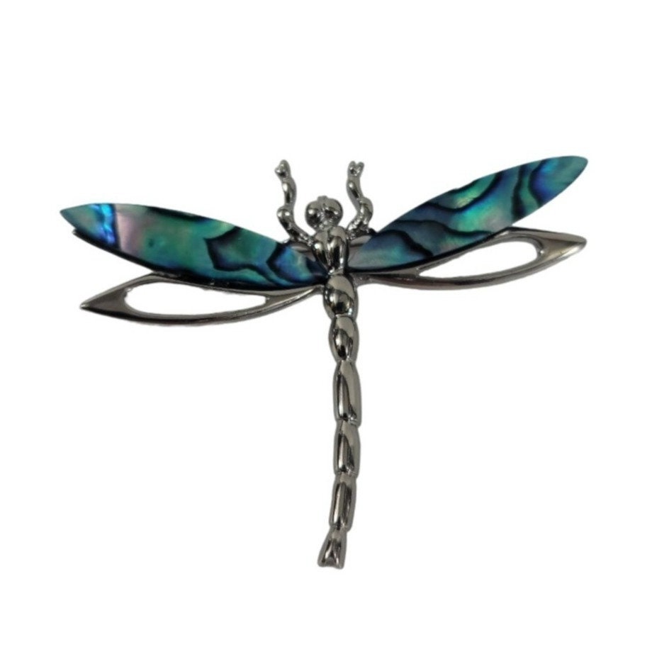 Ariki Paua Shell Inlay Palladium Plated Dragonfly Pin Brooch - Etsy