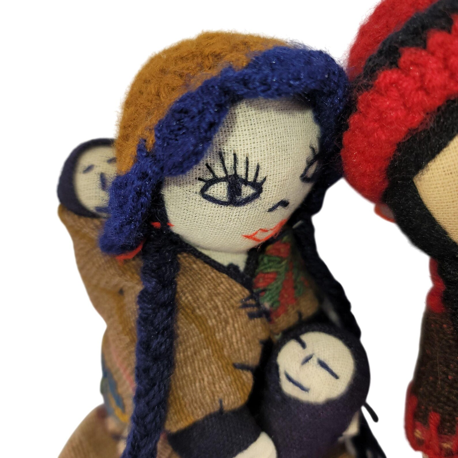 Handcrafted Peruvian Folk Cloth Rag Doll Set With Mothers & Babies ...