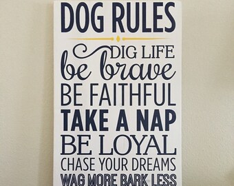 Dog House Rules Sign - Etsy