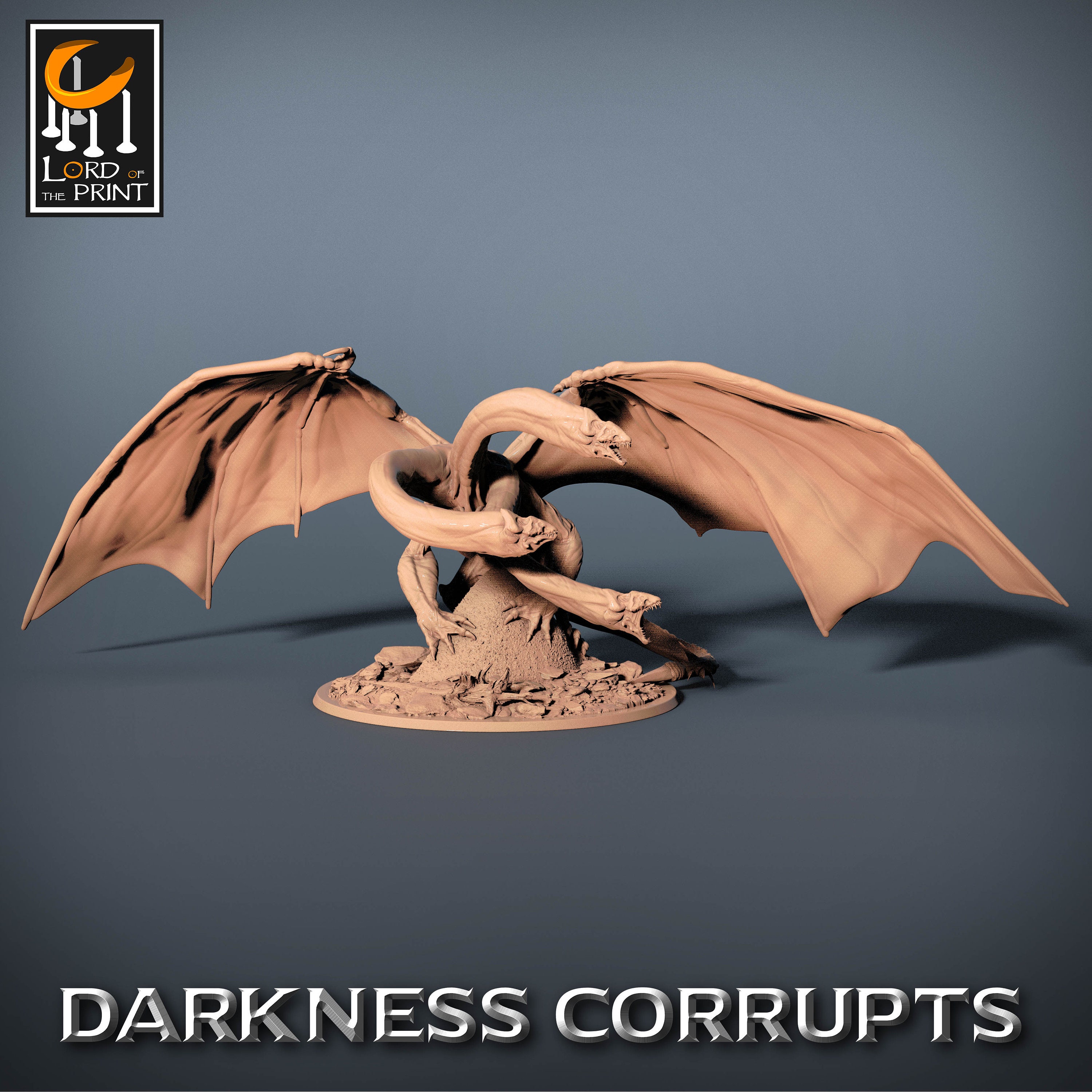 Darknight Hydra D&d/pathfinder Lord of the Print Tabletop Miniature - Etsy