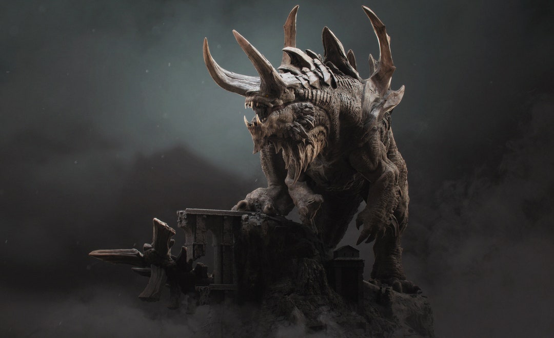 Titan Tarrasque gargantuan D&d/pathfinder Lord of the Print Tabletop ...