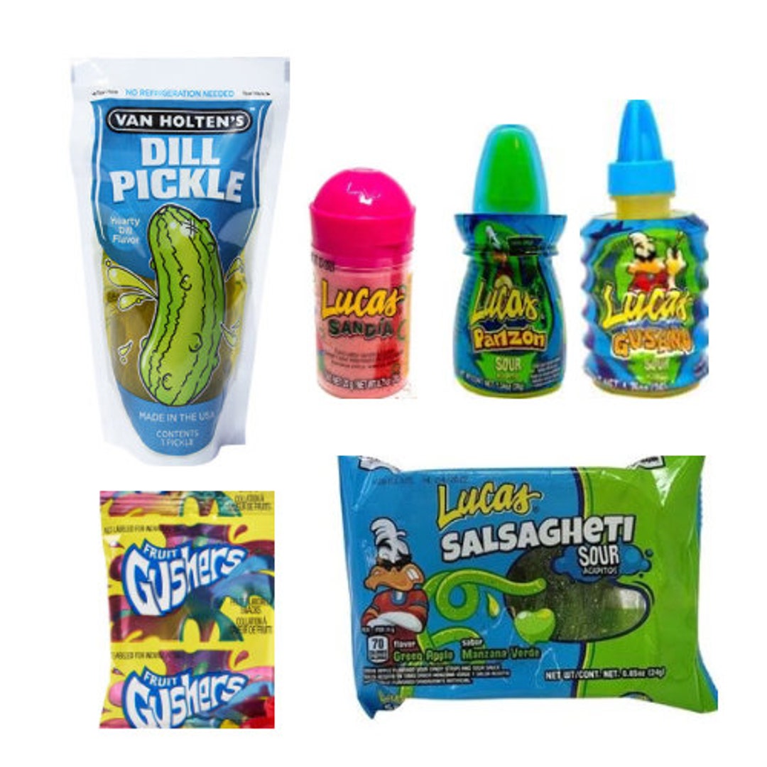 Pickle Kit 6 Piece Salsagheti Sour Green Apple Candy Fruit Gushers ...