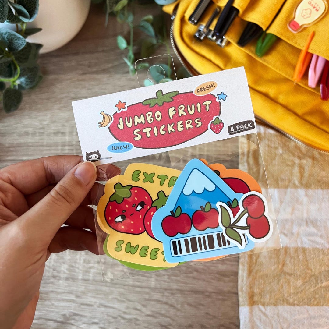 Jumbo Fruit Vinyl Sticker Pack - Etsy UK