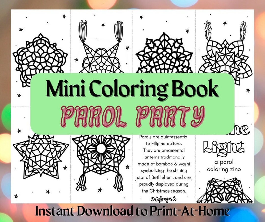 Filipino Parol Mini Coloring Zine, Print-at-home, Adult & Kids Coloring ...