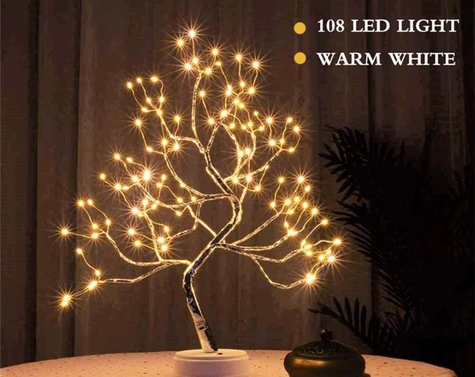Personalized Aesthetic LED Fairy Tree Lamp 3D Sparkly Twinkle Reading ...