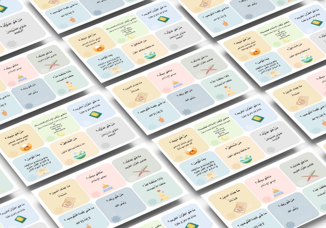 Islam Cards for Children Muslims Learn Islam 18 Cards - Etsy