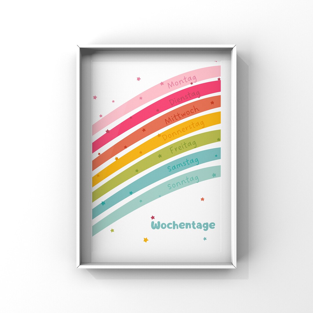 Days of the Week Watercolor Printable for Kids Learning at Home ...